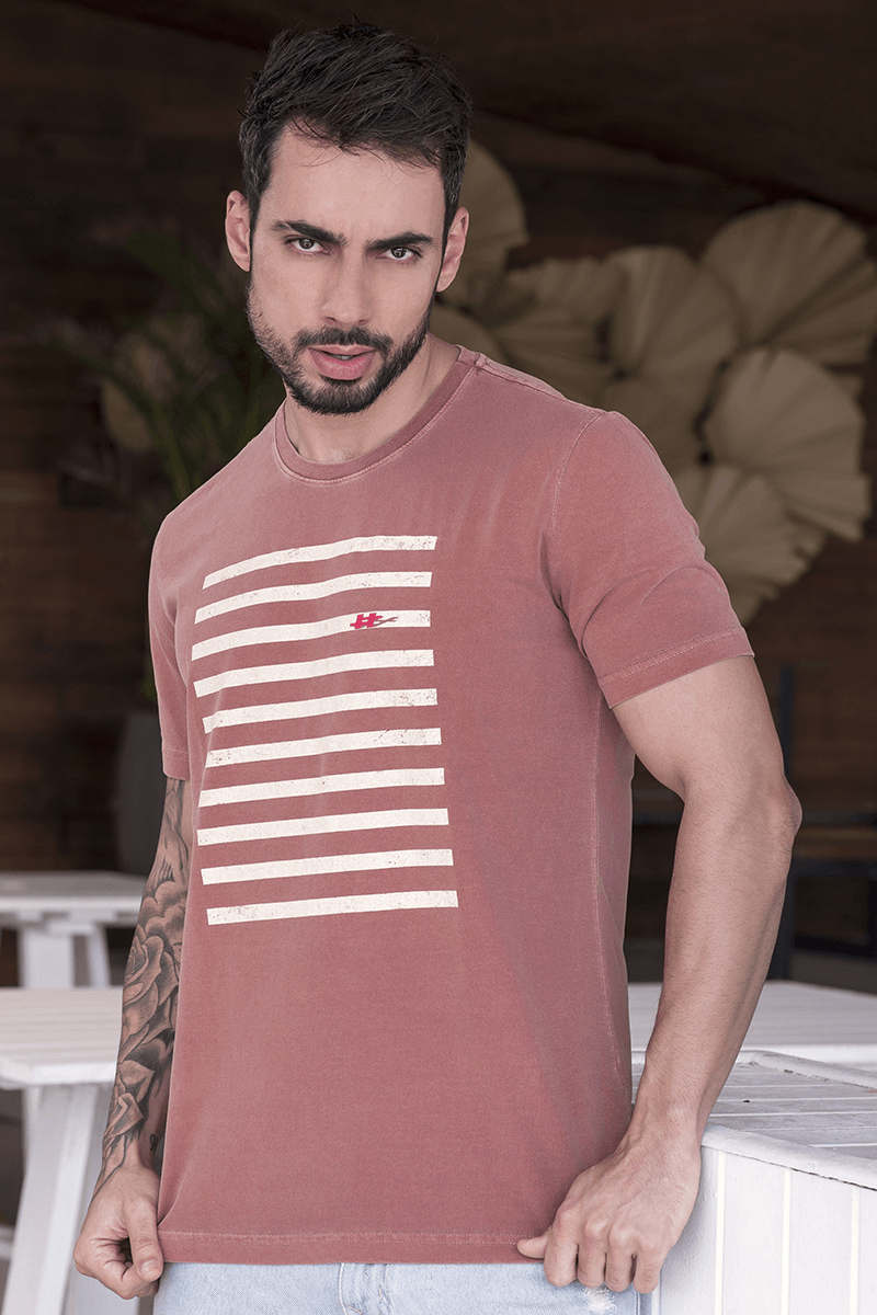Camiseta Estonada Masculina Grid | Hiatto